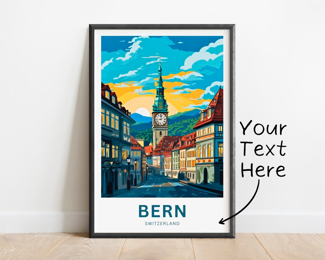 Personalized Bern Travel Print - Bern Poster, Switzerland Wall Art ...
