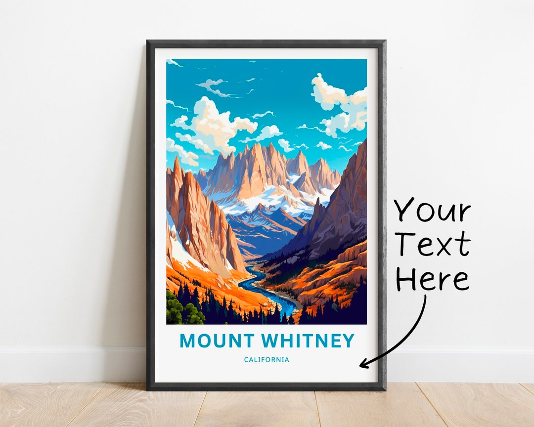 Personalized Mount Whitney Travel Print - Mount Whitney Poster ...
