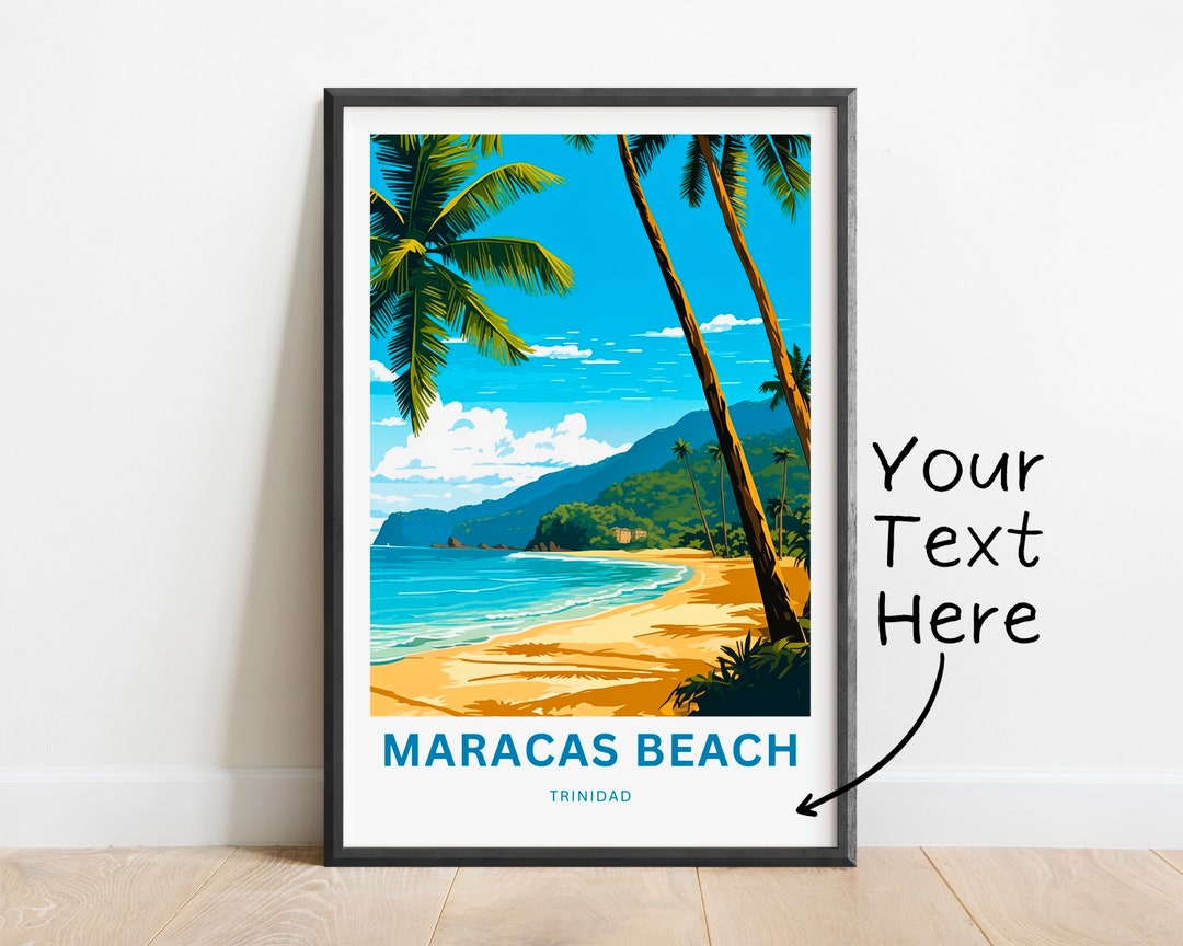 Personalized Maracas Beach Travel Print - Maracas Beach Poster ...