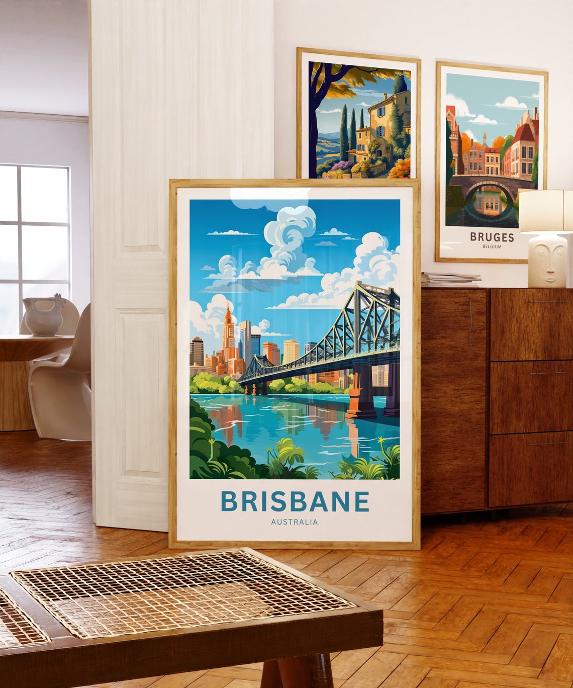 Brisbane Travel Print - Brisbane Poster, Australia Wall Art, Framed ...