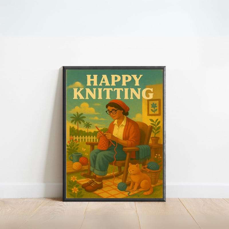Knitting Poster - Etsy