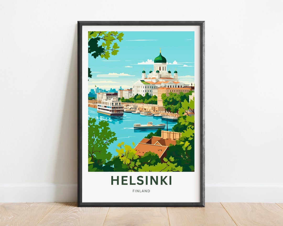 Helsinki Travel Print - Helsinki Poster, Finland Wall Art, Framed ...