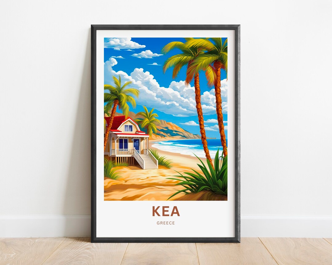 Kea Travel Print Kea Poster, Greece Wall Art, Framed Present, Gift ...