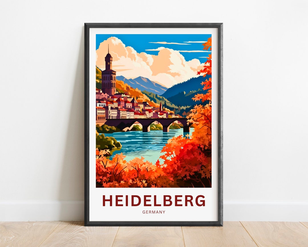 Heidelberg Travel Print - Heidelberg Poster, Deutschland Wandkunst ...