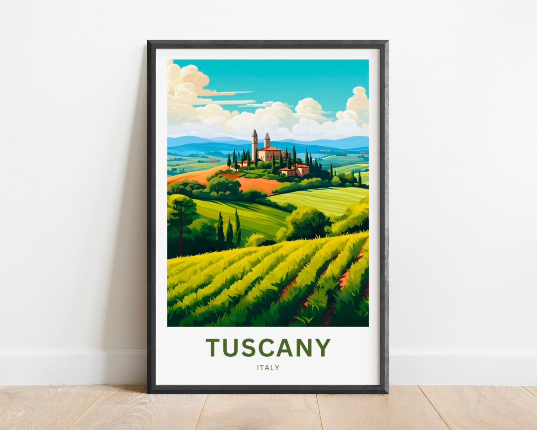 Tuscany Travel Print - Tuscany Poster, Italy Wall Art, Framed Present ...