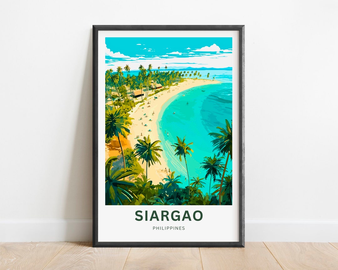 Siargao Travel Print - Siargao Poster, Philippines Wall Art, Framed ...