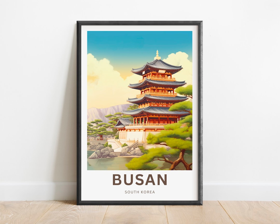 Busan Travel Print - Busan Poster, South Korea Wall Art, Framed Present ...