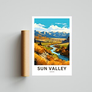 Personalized Sun Valley Travel Print Sun Valley Poster, Idaho Wall Art ...
