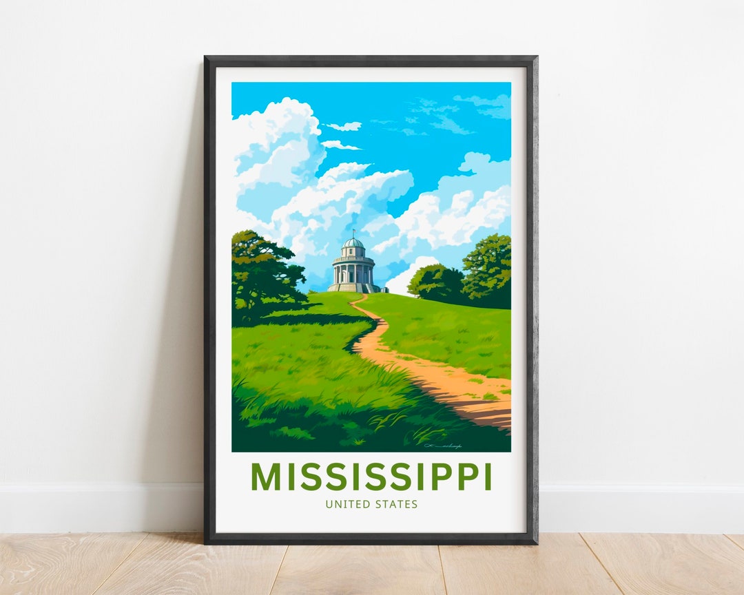 Mississippi Travel Print - Mississippi Poster, United States Wall Art ...