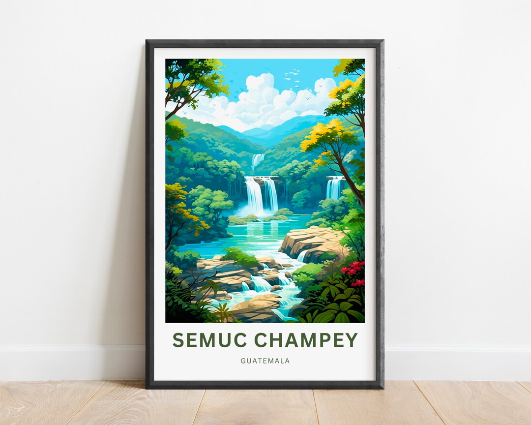 Semuc Champey Travel Print - Semuc Champey Poster, Guatemala Wall Art ...