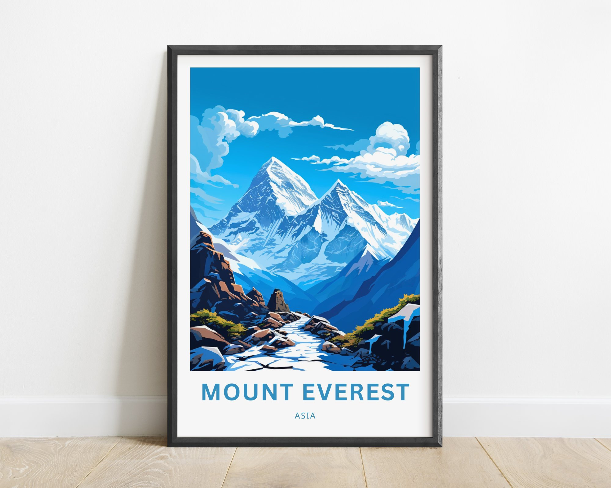 Mount Everest Travel Print Mount Everest Poster Everest - Etsy