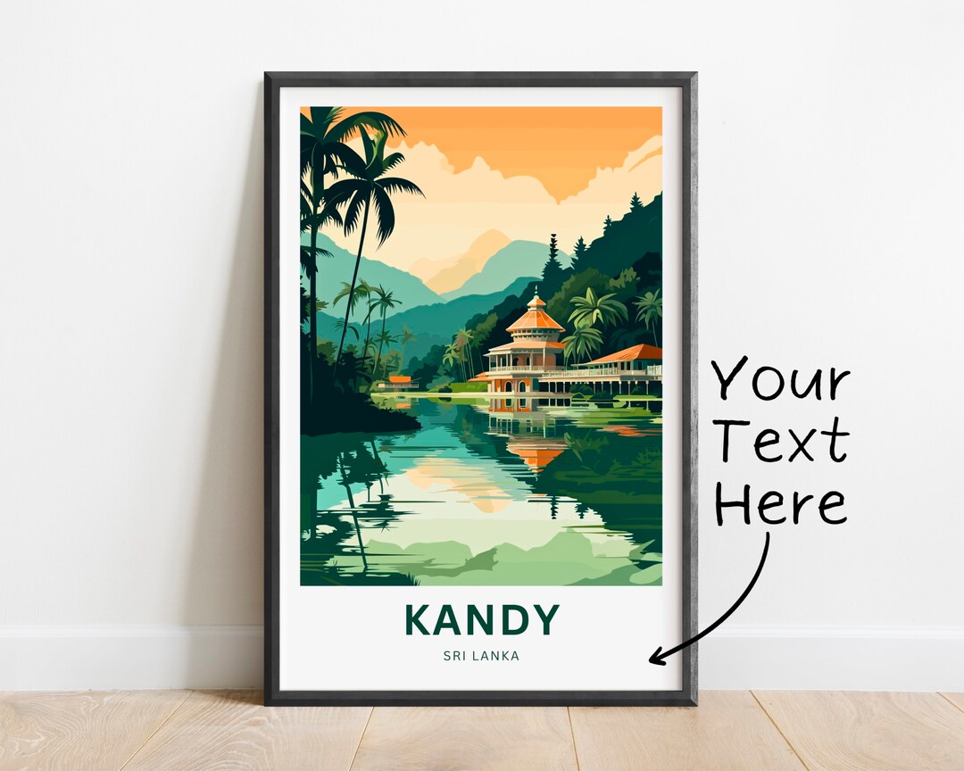 Personalized Kandy Travel Print - Kandy Poster, Sri Lanka Wall Art ...