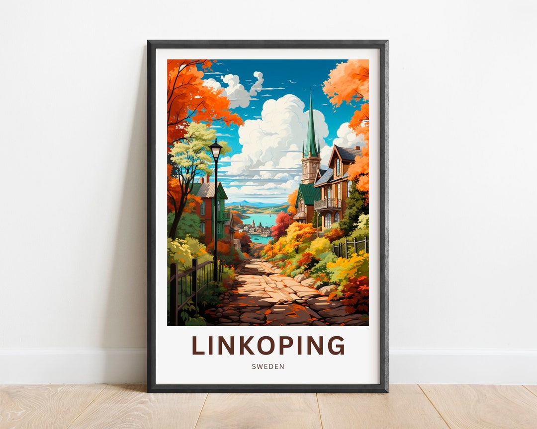 Linkoping Travel Print - Linkoping Poster, Sweden Wall Art, Framed ...