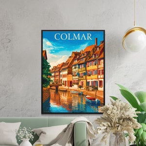 Colmar Vintage Travel Poster, Colmar Print, France Wall Art, Framed ...