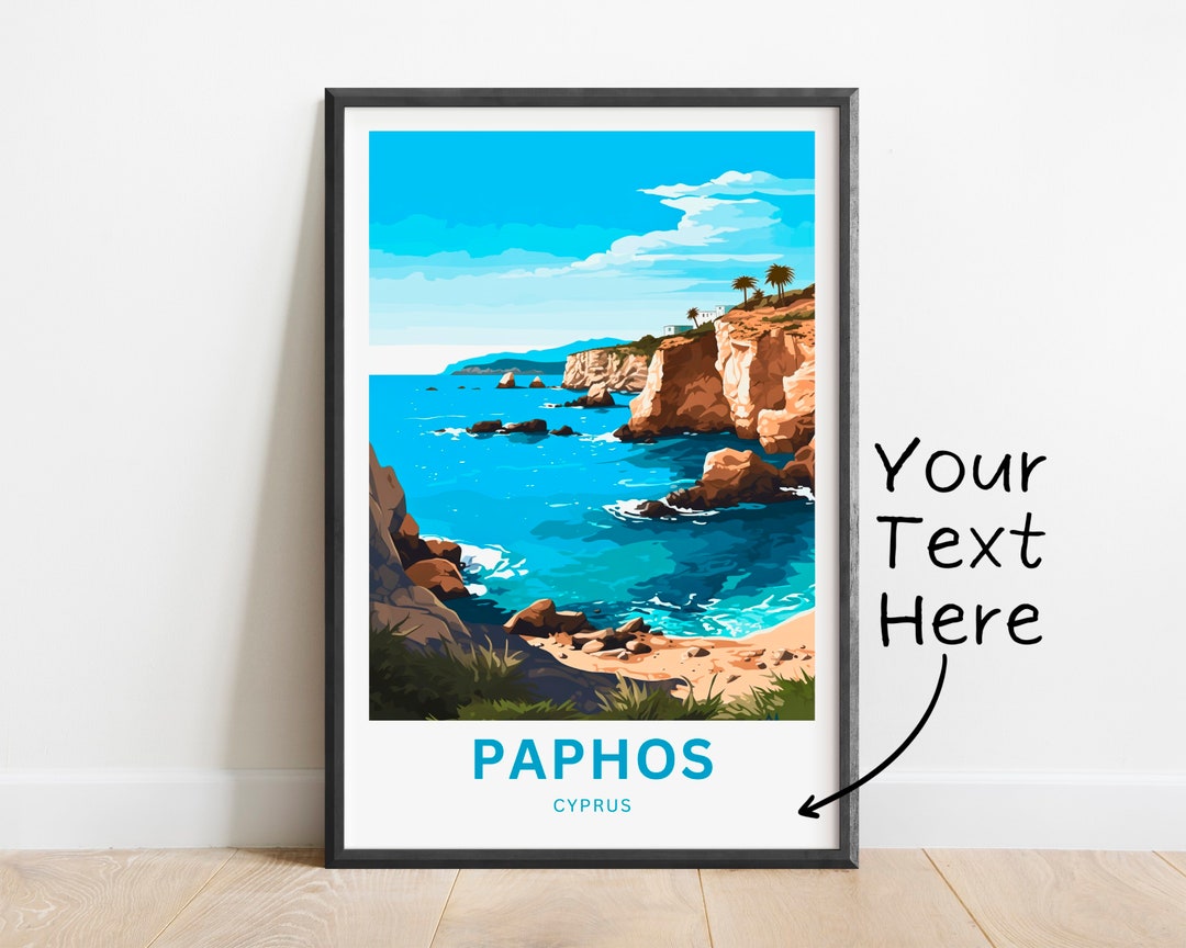 Personalized Paphos Travel Print - Paphos Poster, Cyprus Wall Art ...