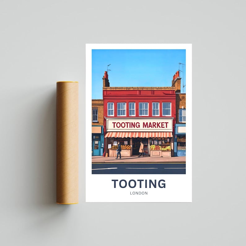 Tooting Travel Print - Tooting Poster, South London Wall Art, Framed ...