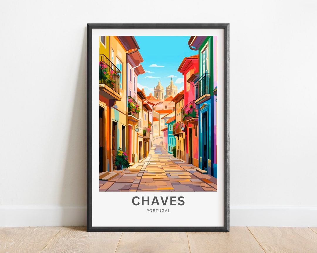 Chaves Travel Print - Chaves Poster, Portugal Wall Art, Framed Present ...
