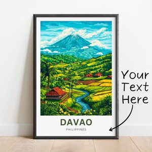 Davao Travel Print - Davao Poster, Philippines Wall Art, Framed Present ...