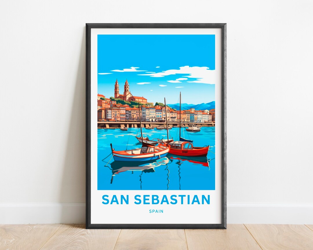 San Sebastian Print - San Sebastian Poster, Spain Wall Art, Framed ...