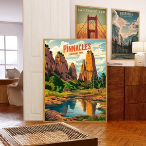 Pinnacles National Park Vintage Travel Poster - Pinnacles Print ...