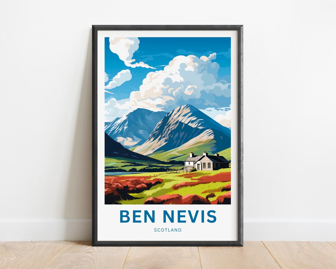 Ben Nevis Travel Print - Ben Nevis Poster, Scotland Wall Art, Framed ...