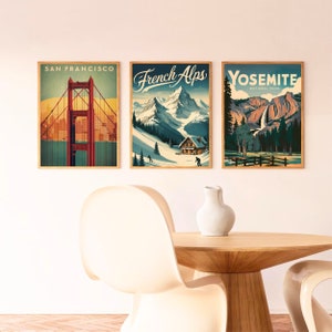 French Alps Vintage Travel Print - French Alps Vintage Poster, France ...