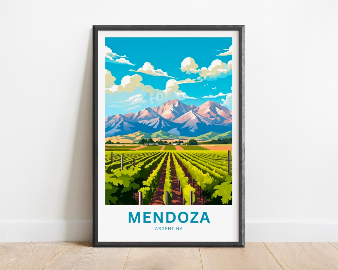 Mendoza Travel Print - Mendoza Poster, Argentina Wall Art, Framed ...