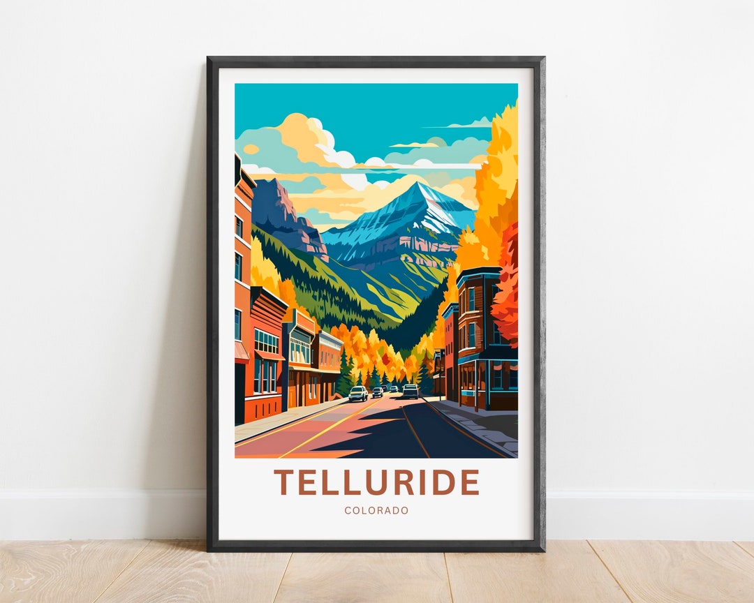 Telluride Travel Print - Telluride Poster, Colorado Wall Art, Framed ...