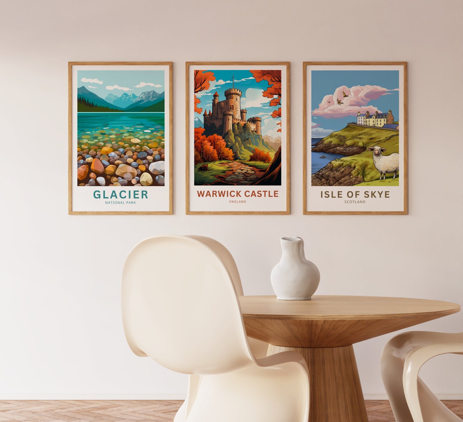 Warwick Castle Travel Print - Warwick Castle Lake Poster, England UK ...