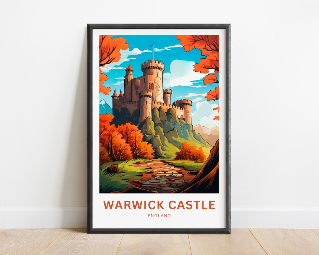 Warwick Castle Travel Print - Warwick Castle Lake Poster, England UK ...