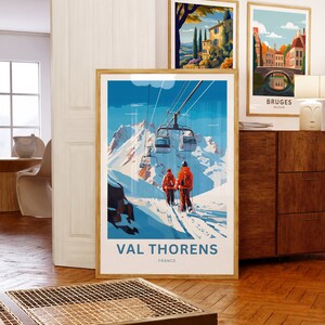 Val Thorens Travel Print - Val Thorens Poster, France Wall Art, Framed ...