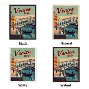 Venice Vintage Travel Poster Venice Print, Italy Wall Art, Framed ...