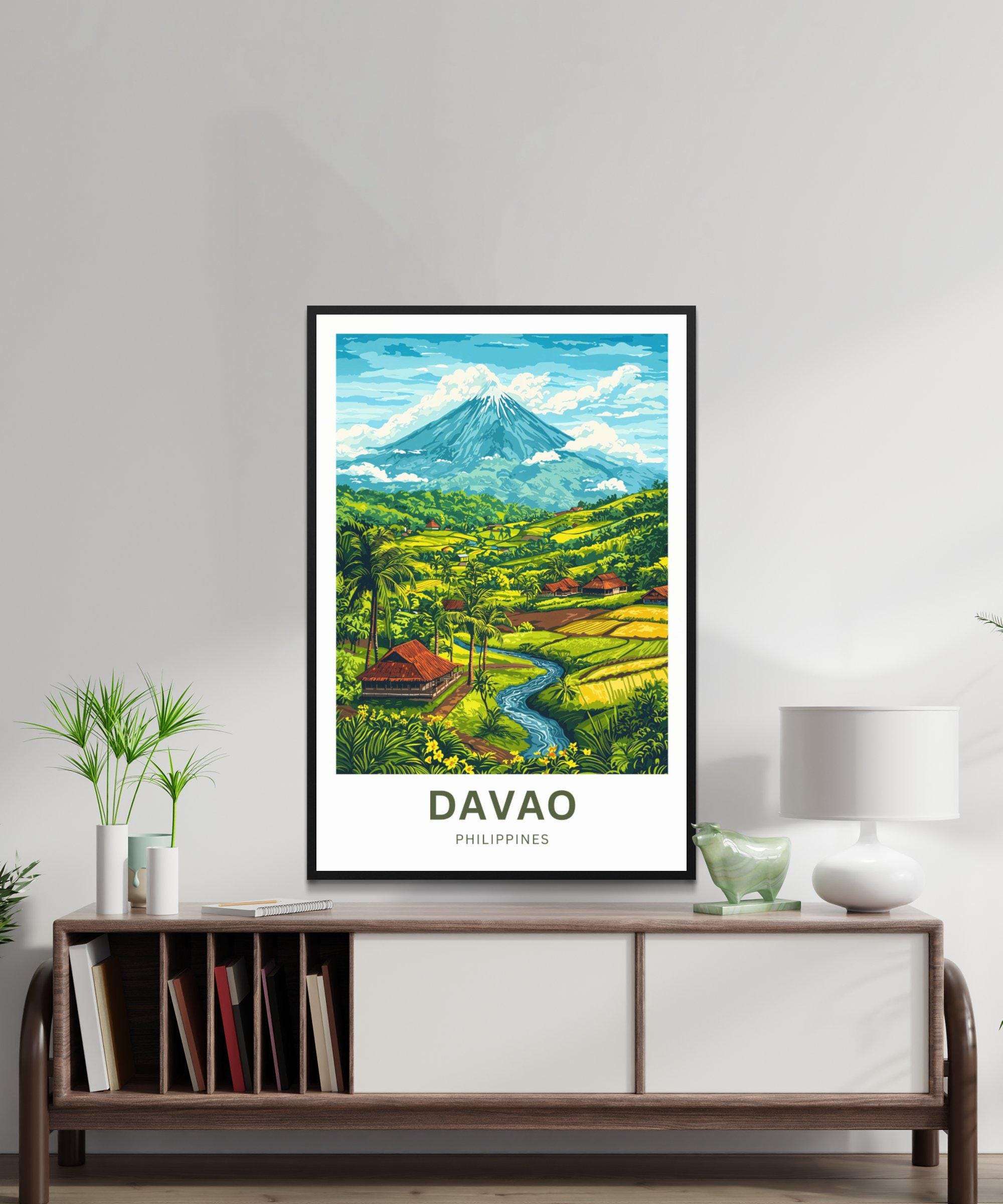 Davao Travel Print - Davao Poster, Philippines Wall Art, Framed Present ...