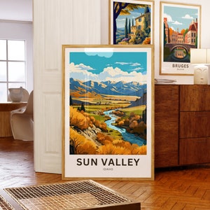 Personalized Sun Valley Travel Print Sun Valley Poster, Idaho Wall Art ...