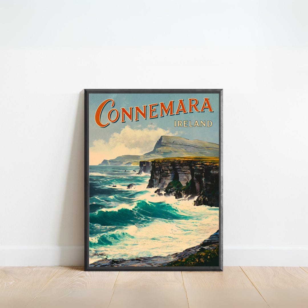 Connemara Vintage Travel Poster - Connemara Print, Ireland Wall Art ...