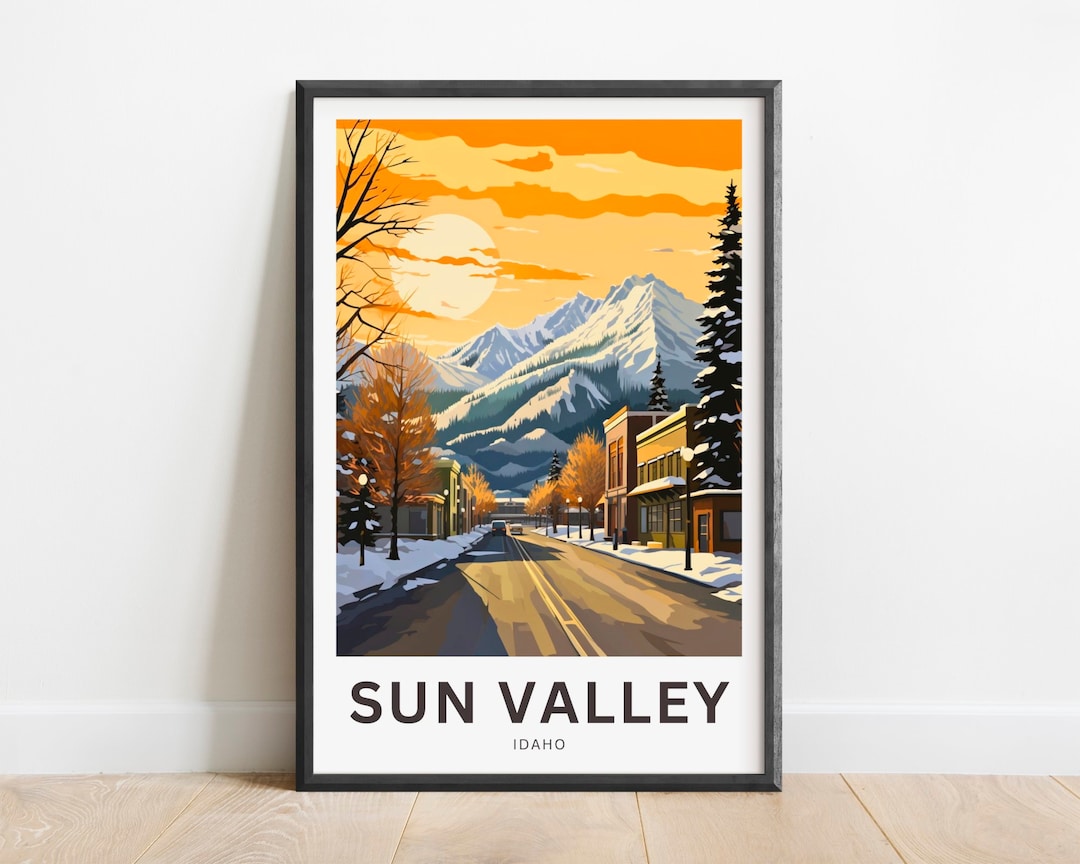 Sun Valley Travel Print - Sun Valley Poster, Idaho Wall Art, Framed ...