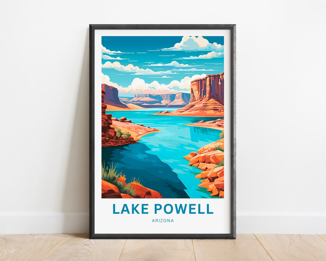 Lake Powell Travel Print - Lake Powell Poster, Arizona Wall Art, Framed ...