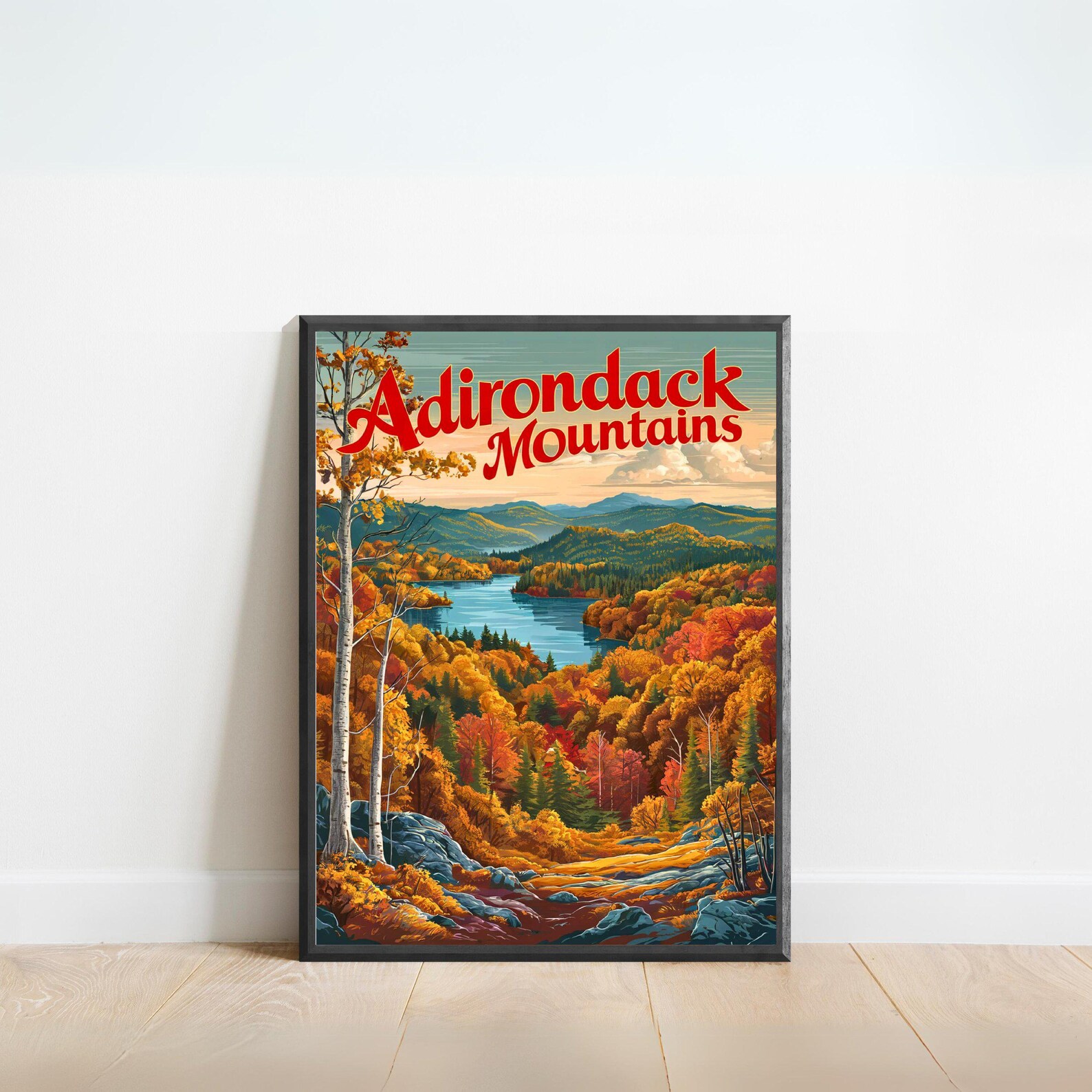 Adirondack Mountains Vintage Travel Poster - Adirondack Print, New York ...