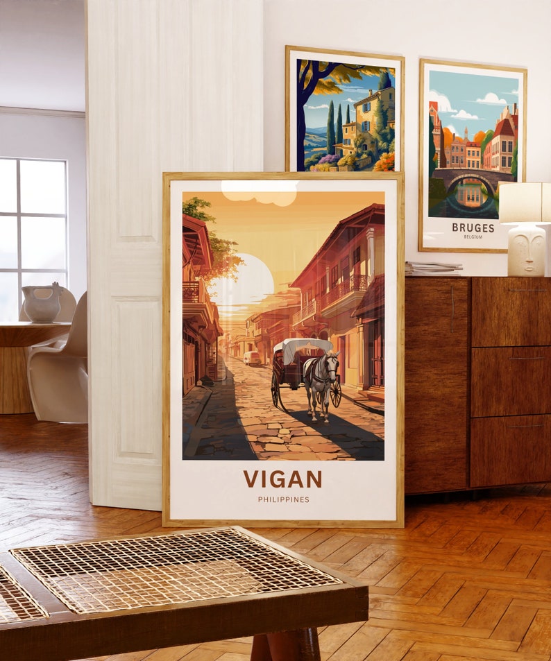 Vigan Travel Print Vigan Poster, Philippines Wall Art, Framed Present ...