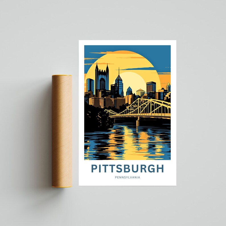 Personalized Pittsburgh Travel Print Pittsburgh Poster, Pennsylvania ...