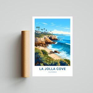 Personalized La Jolla Cove Travel Print - La Jolla Cove Poster ...
