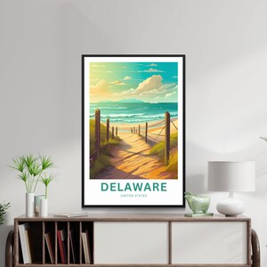 Delaware Travel Print - Delaware Poster, United States Wall Art, Framed ...
