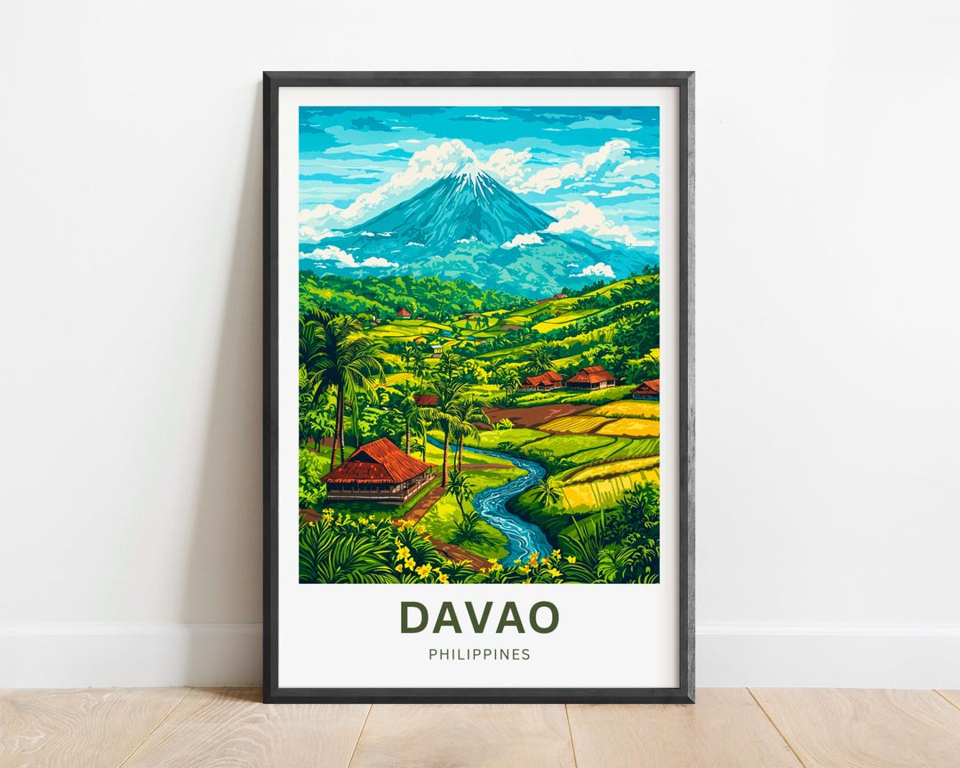 Davao Travel Print - Davao Poster, Philippines Wall Art, Framed Present ...
