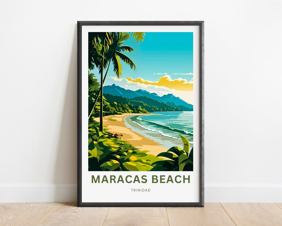 Maracas Beach Travel Print - Maracas Beach Poster, Trinidad Wall Art ...