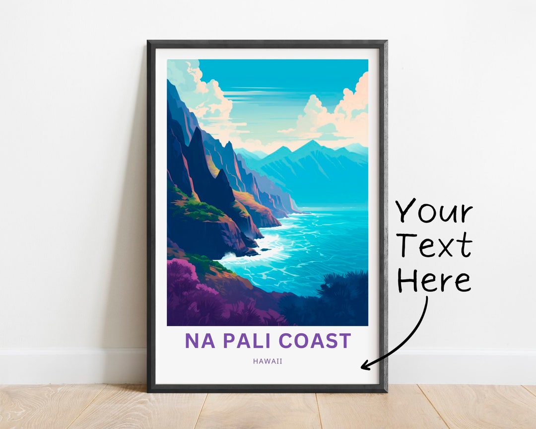 Personalized Na Pali Coast Travel Print Na Pali Coast Poster, Hawaii ...