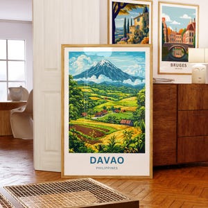 Davao Travel Print - Davao Poster, Philippines Wall Art, Framed Present ...