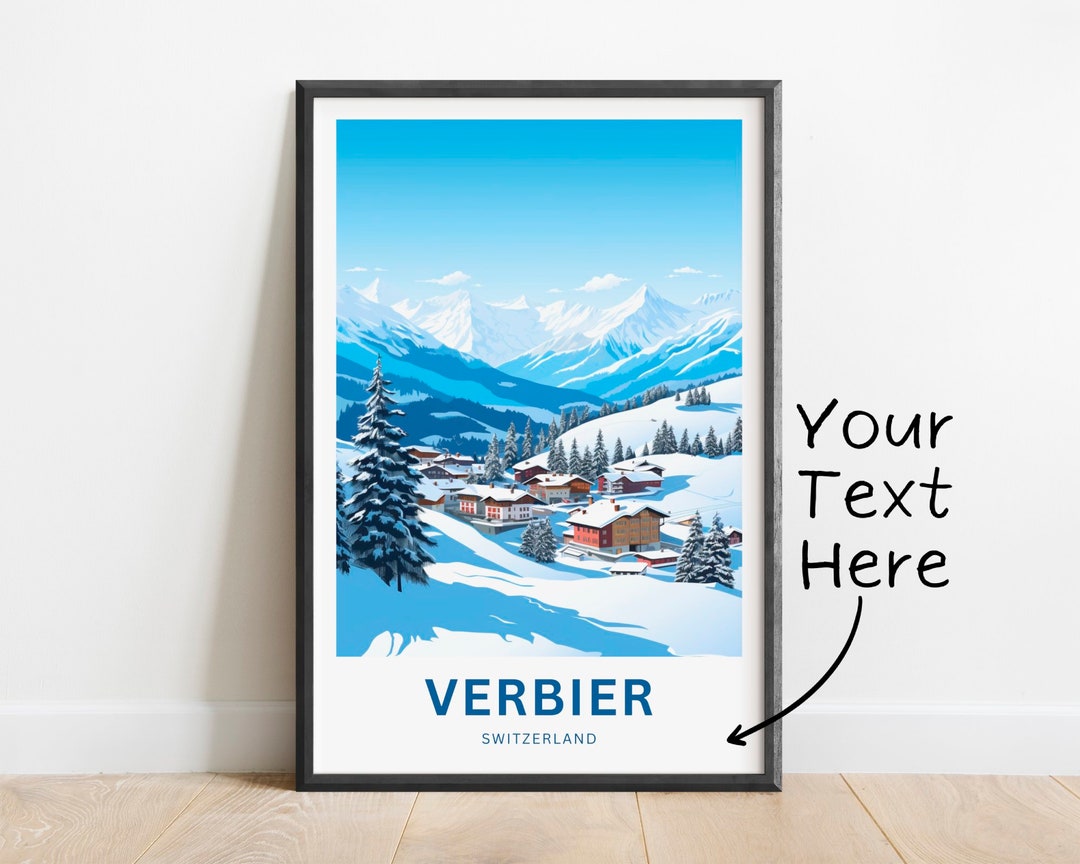 Personalized Verbier Travel Print - Verbier Poster, Switzerland Wall ...