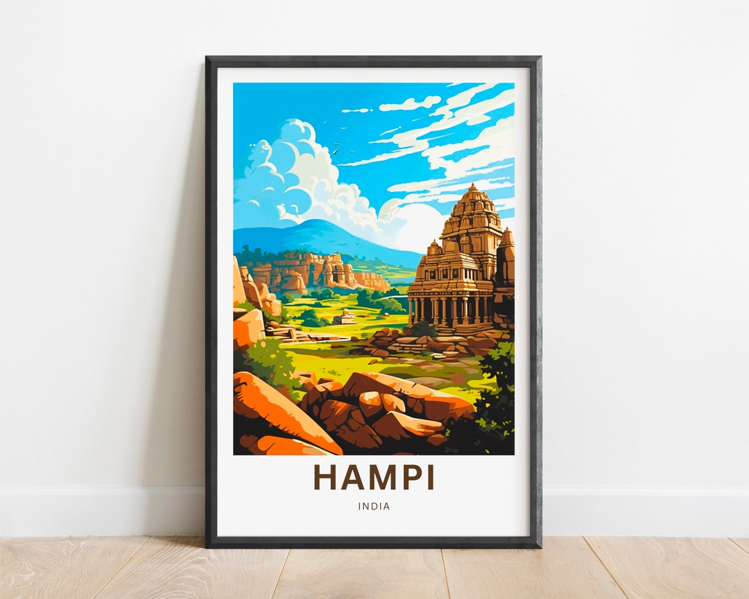Hampi Travel Print - Hampi Poster, India Wall Art, Framed Present, Gift India Present - Etsy