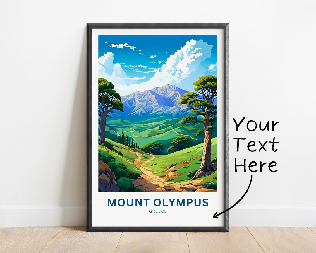 Personalized Mount Olympus Travel Print - Mount Olympus Poster, Greece ...