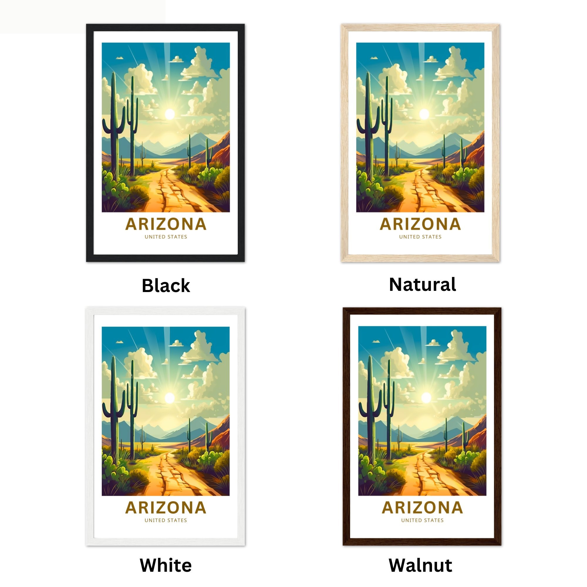 Arizona Travel Print Arizona Poster, United States Wall Art, Framed ...